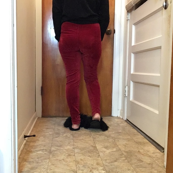 Pants & Jumpsuits | Red Velour Ps Pants | Poshmark